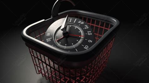 타이머가 포함된 3d 쇼핑 바구니 타이머 기능이 강화된 쇼핑 바구니의 시선을 사로잡는 시각적 효과 쇼핑 바구니 배경 빠른 속도 배경 시각적 배경 이미지 Hd 쇼핑