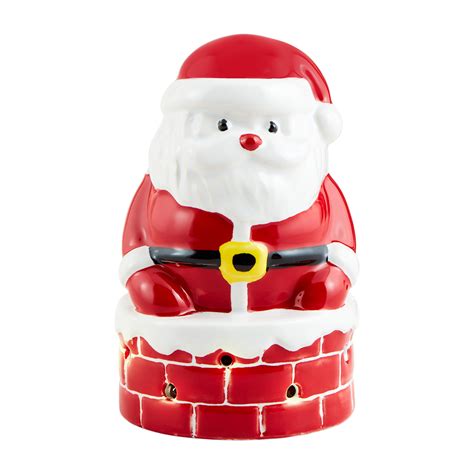 Mud Pie Light Up Santa Chimney Table Sitters Red