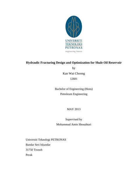 pdf hydraulic fracturing design and optimization for shale oil
