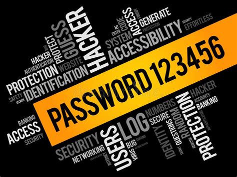 Easy Password 123456 Word Cloud Stock Illustration Illustration Of