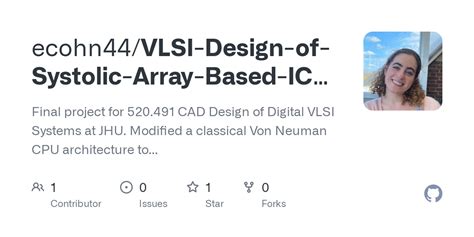 Github Ecohn44vlsi Design Of Systolic Array Based Ic Foraccelerated Image Processing Final