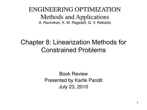 Ppt Chapter Linearization Methods For Constrained Problems Powerpoint Presentation Id
