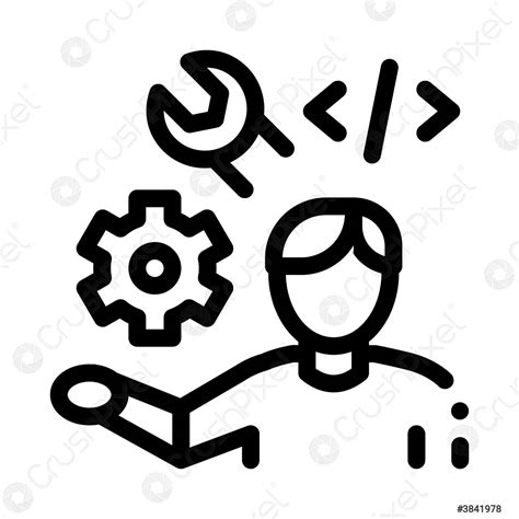Front End Developer Icon Vector Outline Illustration Stock Vector