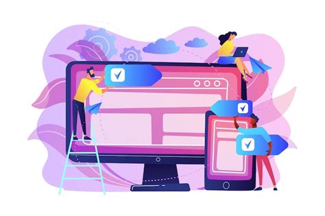 Free Vector Developers Use Software On Multiple Devices Cross