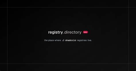 Github Rbadillapregistrydirectory Registry Directory Discover Preview Shadcnui Registries