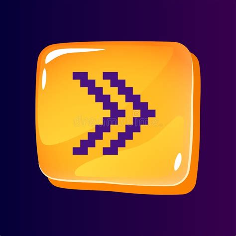 Double Right Side Arrow Glossy Ui Button With Pixelated Color Icon