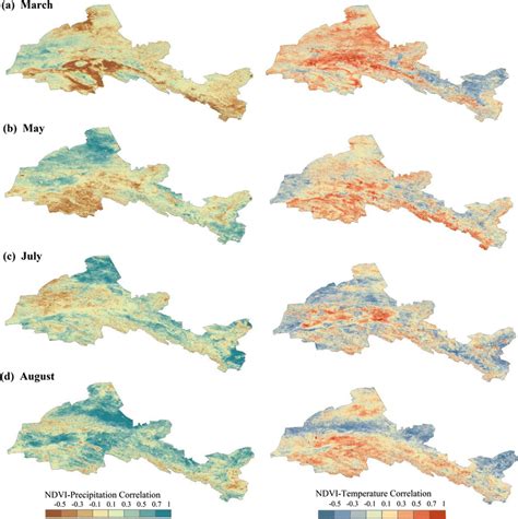 Spatial Pattern Of Correlation Coefficients Between Ndvi And