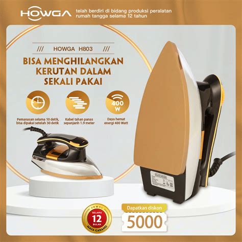 Jual Setrika Howga 400w H803 Setrika Murah Setrika Baju Strika Listrik