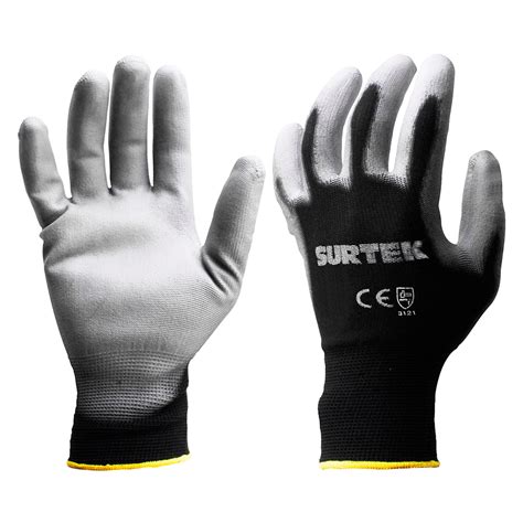 Guante De Nylon Con Recubrimiento De Poliuretano Talla Mediana Surtek