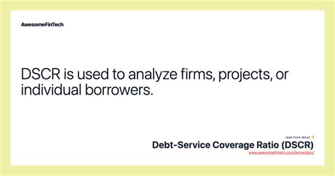 Debt Service Coverage Ratio DSCR AwesomeFinTech Blog