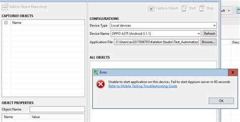 Fail To Start Appium Server In 60 Seconds Archive Katalon Community