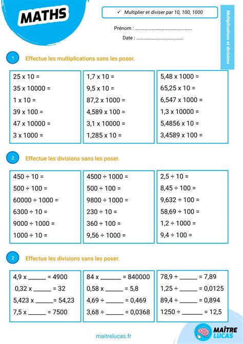 Exercice Multiplication Cm2 à Imprimer Esam Solidarity