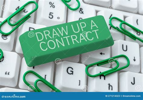 Conceptual Caption Draw Up A Contract Word Written On Write A Business Agreement Cooperation