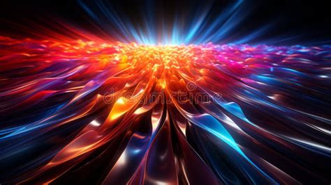 Abstract Wavy Background Pattern With Some Smooth Lines Abstract Glowing Colorful Neon Metallic