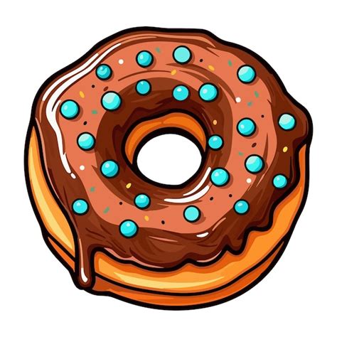 Premium Vector Chocolate Hazelnut Donut Sticker