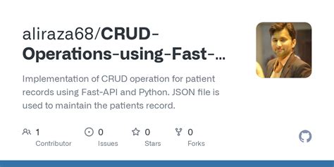 Github Aliraza68crud Operations Using Fast Api Python Implementation Of Crud Operation For