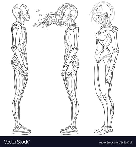 Female Robot Drawing