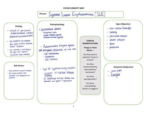 Sle Sle Map 1 Patho Concept Map Disease Etiology Pathophysiology