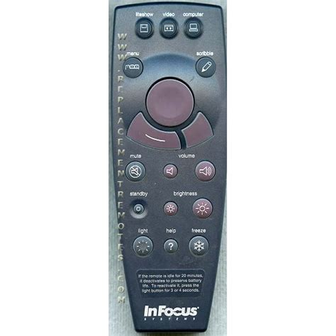 Infocus Systems 5900198xx Projector Remote Control