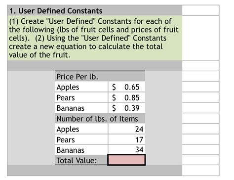 User Defined Constants Create User Defined Chegg