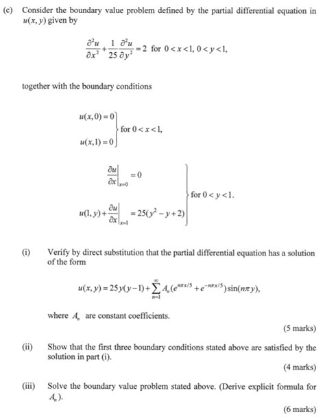 Solved C Consider The Boundary Value Problem Defined By