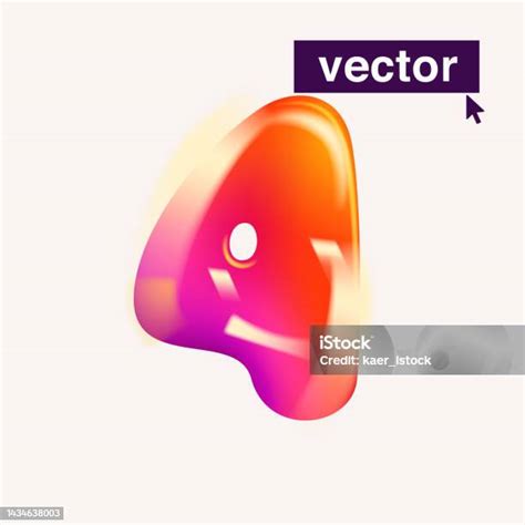 사실적인 3d 디자인의 네 번째 로고 만화 풍선 스타일 벡터 일러스트레이션 로고에 대한 스톡 벡터 아트 및 기타 이미지 로고 생일 3차원 형태 Istock