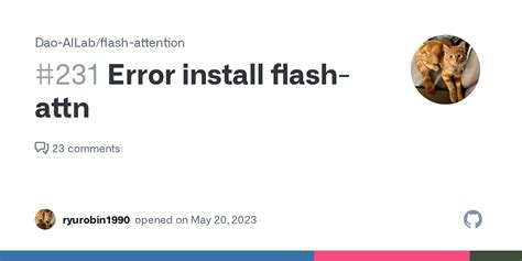 Error Install Flash Attn Issue 231 Dao AILab Flash Attention GitHub