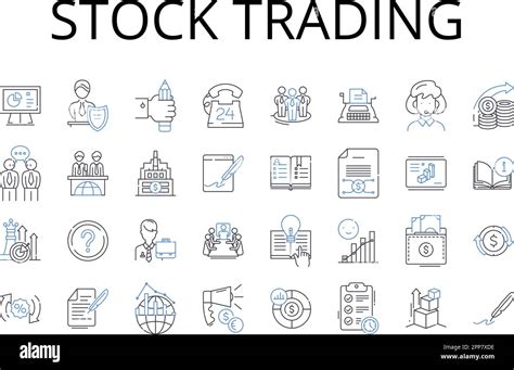 Stock Trading Line Icons Collection Forex Trading Mutual Funds