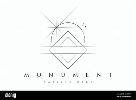 Pyramid Dawn Logo Monument Esoteric Sacred Geometric Logo Abstract