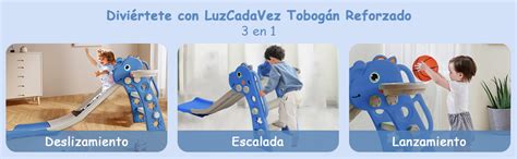 Luzcadavez Resbaladilla Infantil Con Aro De Baloncesto 3 En 1 Tobogán