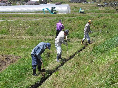 まっちゃんの百姓奮闘記 地域で溝掘り皆で協同作業
