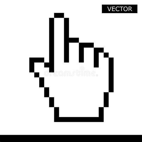 Pixel Mouse Hand Cursor Icon Vector Illustration Stock Vector Illustration Of Design Graphic