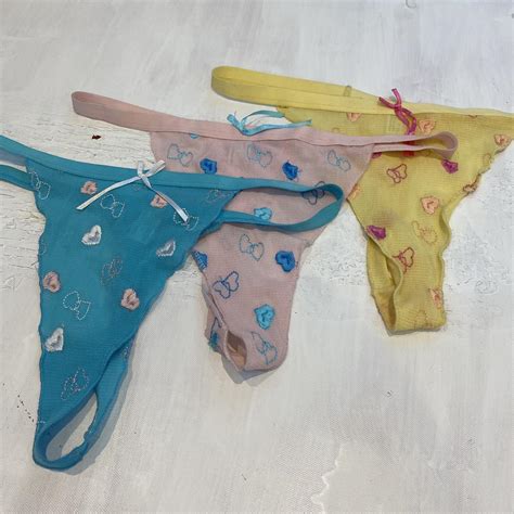 Free Shipping Super Cute Embroidered Thong Bundle Depop
