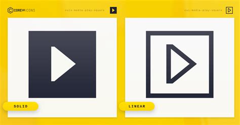Media Play Square Icon Linear CoreUI Icons SVG JavaScript
