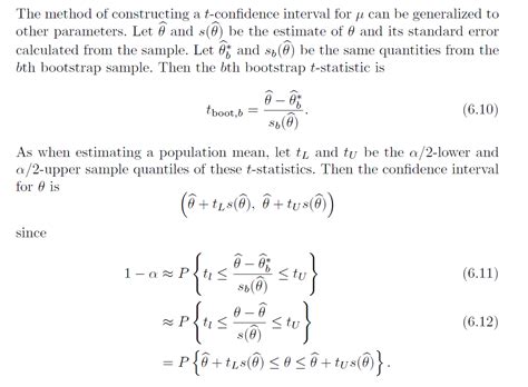 T Distribution How To Understand Bootstrap T Method Cross Validated