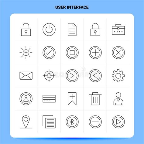 Outline 25 User Interface Icon Set Vector Line Style Design Black Icons Set Linear Pictogram