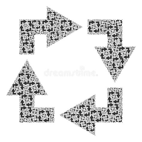 Recycle Recursive Collage Of Itself Icons Stock Vector Illustration Of Fractal Recursive