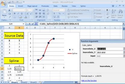 SRS1 Cubic Spline For Excel 2 0 Download Free