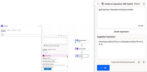 copilot 식 도우미를 사용하여 식 만들기 업데이트 및 수정 프리뷰 power automate microsoft learn