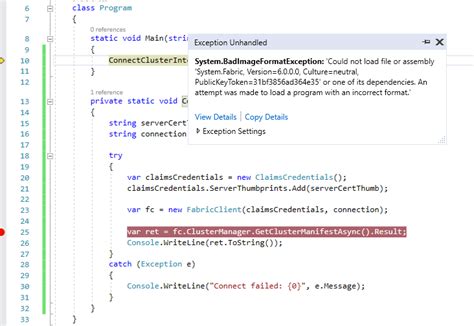 Accessing Secured Service Fabric Cluster On Aspnetcore NET Core