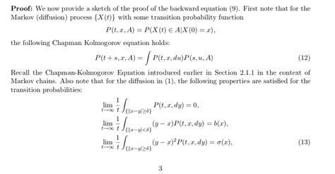 Stochastic Processes On The Derivation Of The Backward Kolmogorov Equation Mathematics Stack