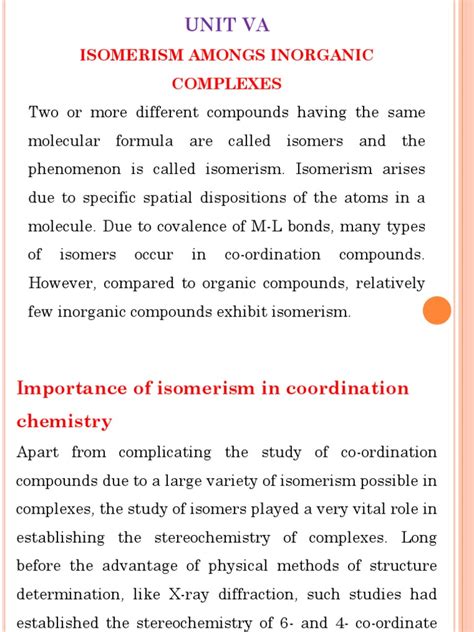 Isomerism In Coordination Compounds Pdf Coordination Complex Isomer