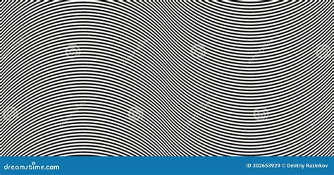 Op Art Wave Seamless Pattern Stripe Lines Monochrome Waves Optical