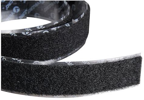 VELCRO BRAND Loop Type Reclosable Fastener Strap With Rubber Adhesive Black 1 In X 75 Ft 1EA