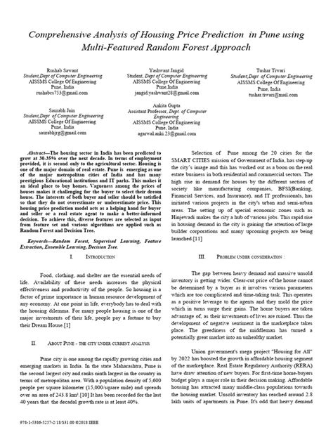 Comprehensive Analysis Of Housing Price Prediction In Pune Using Multi
