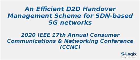 An Efficient D2d Handover Management Scheme For Sdn Based 5g S Logix