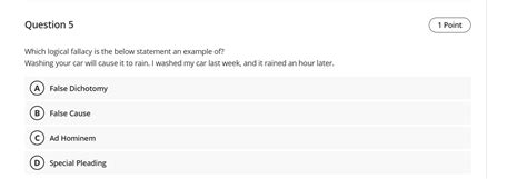 Which Logical Fallacy Is The Below Statement An