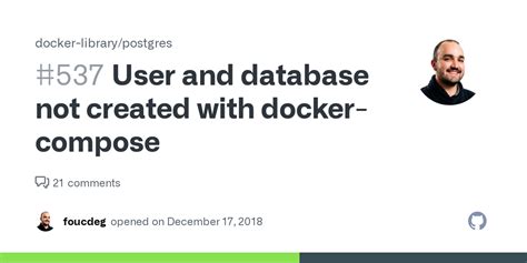 User And Database Not Created With Docker Compose · Issue 537 · Docker