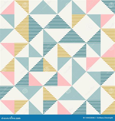Abstract Geometry In Retro Colors Diamond Shapes Geo Pattern Stock Vector Illustration Of