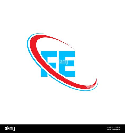 FE F E Letter Logo Design Initial Letter FE Linked Circle Upercase